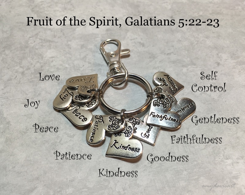 Fruit of the Spirit Keychain, Galatians 5 Christian Keychain for Her ...